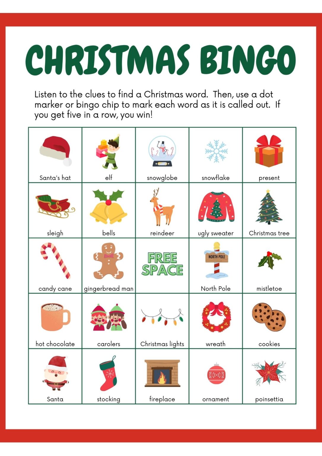 Holiday Bingo Game Ideas for the Family (Free Printables) - Party Vows